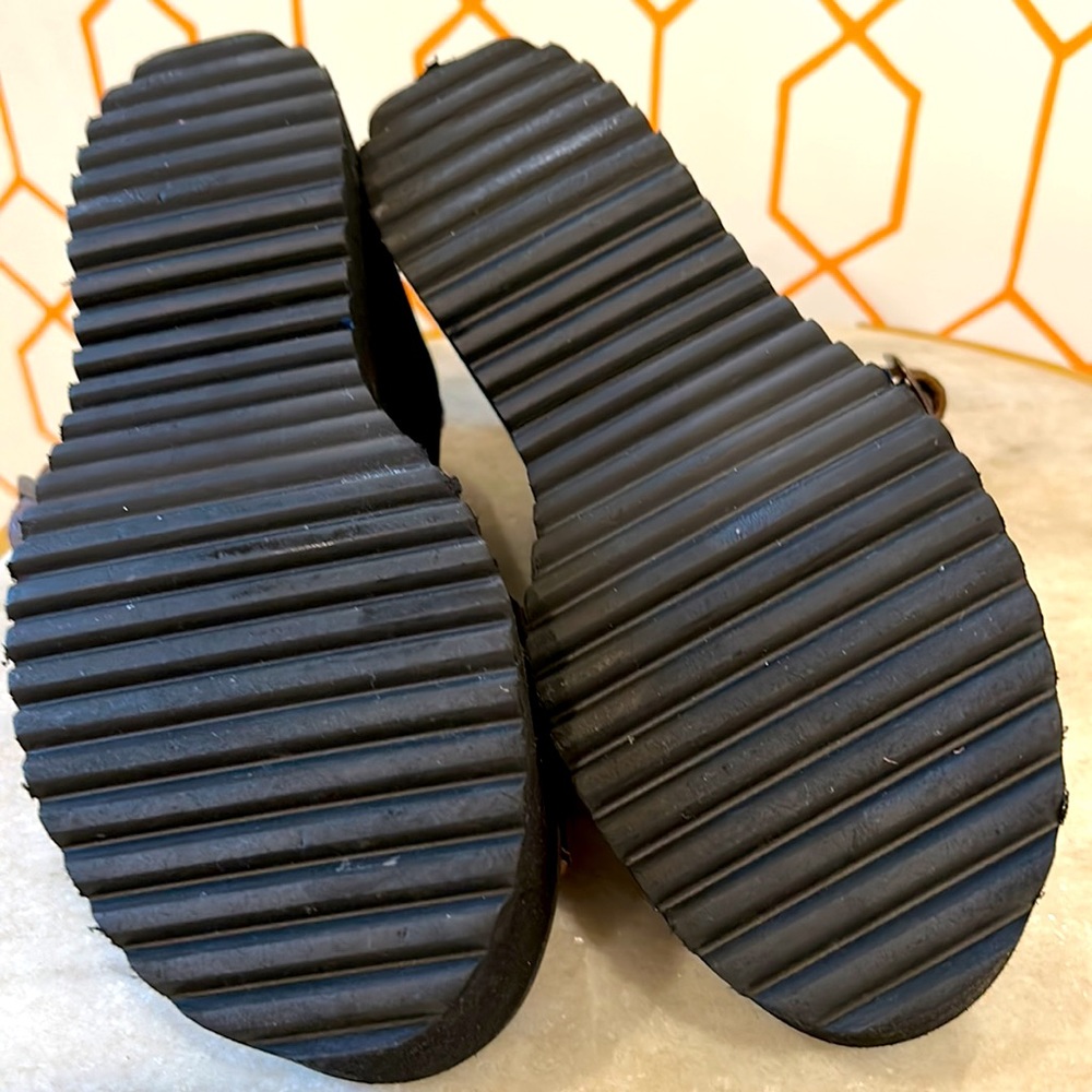Vintage Bongo Brown Leather Upper Platform Sandals. S… - Gem